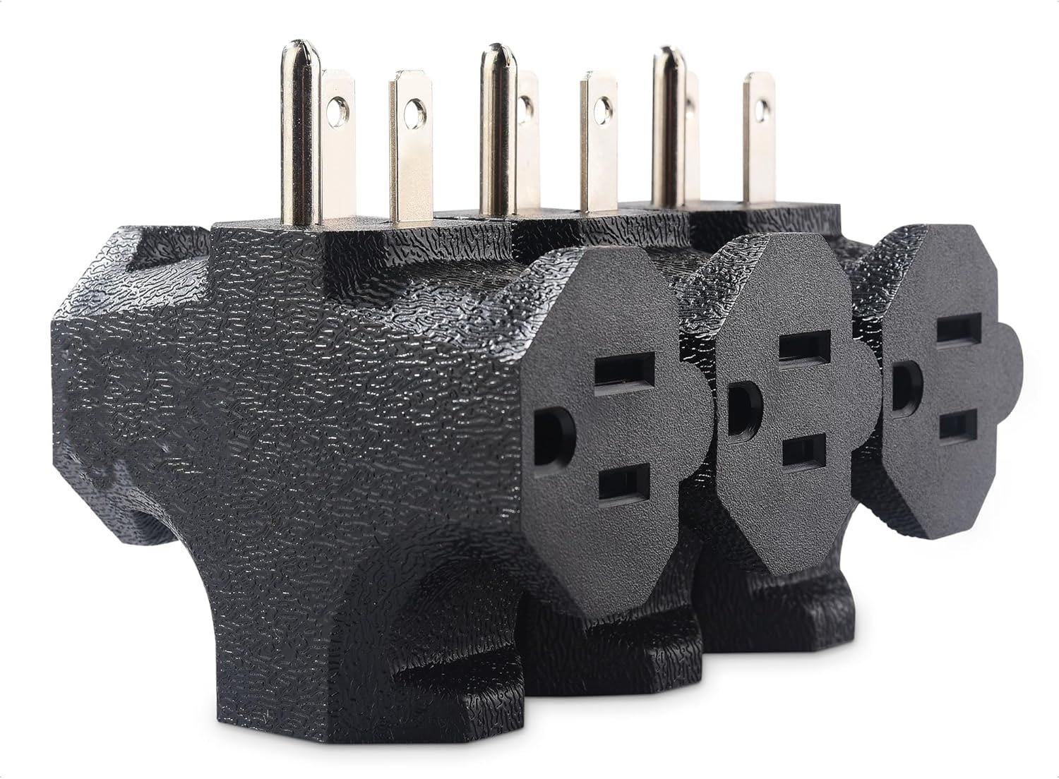 3-piece 3-way plug adapter 15A 1875W, 3-core 3-socket adapter, power ...