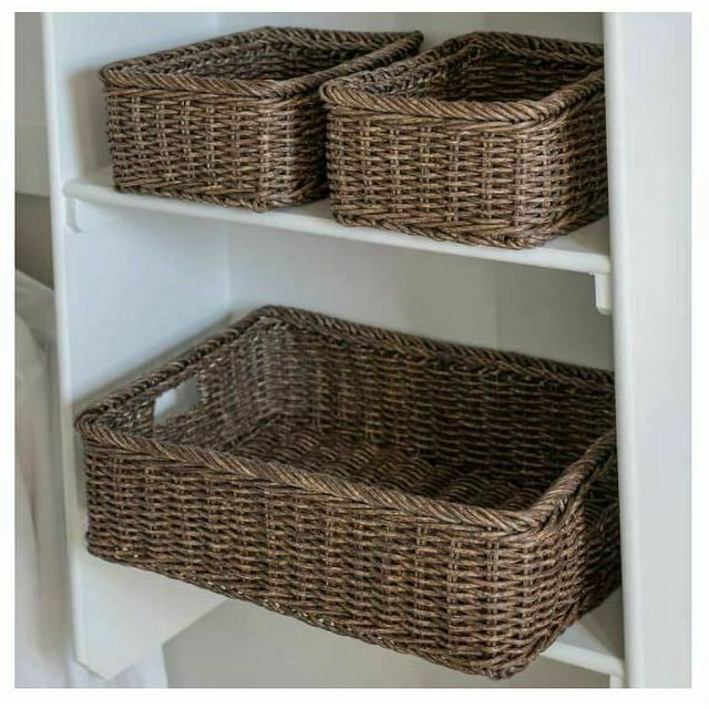 3-piece Baum Lisbon Faux Wicker Storage Baskets - Walmart.com