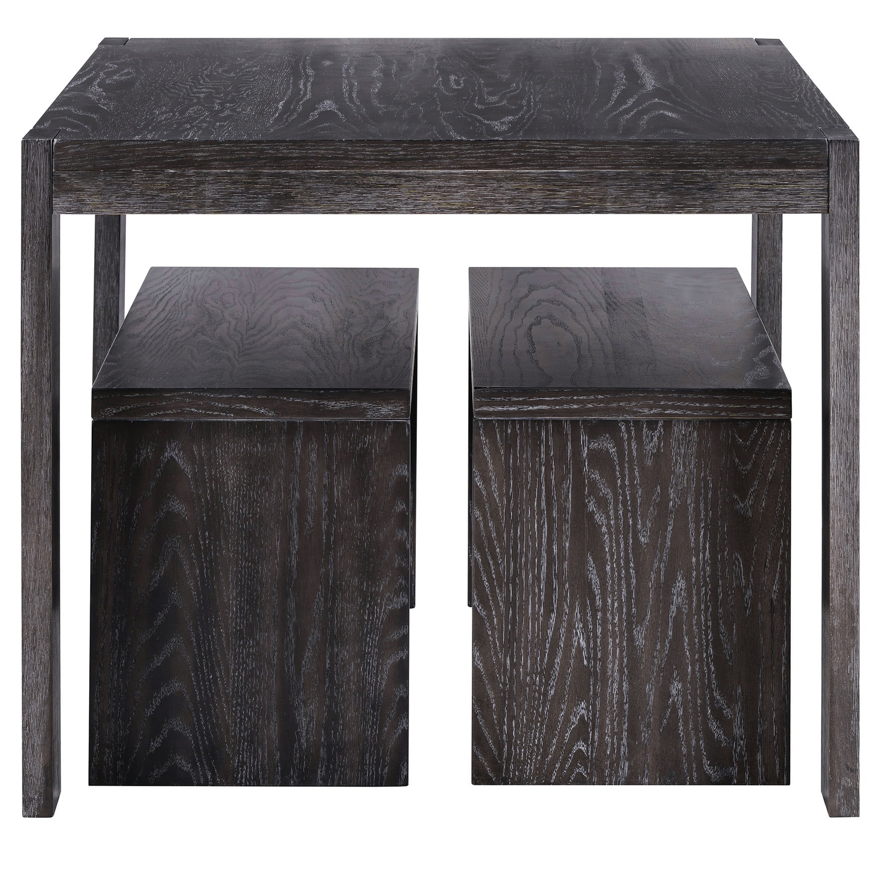 3-piece Dining Ensemble / Wood Grain Texture, 47.2"L Benches Can Fit ...