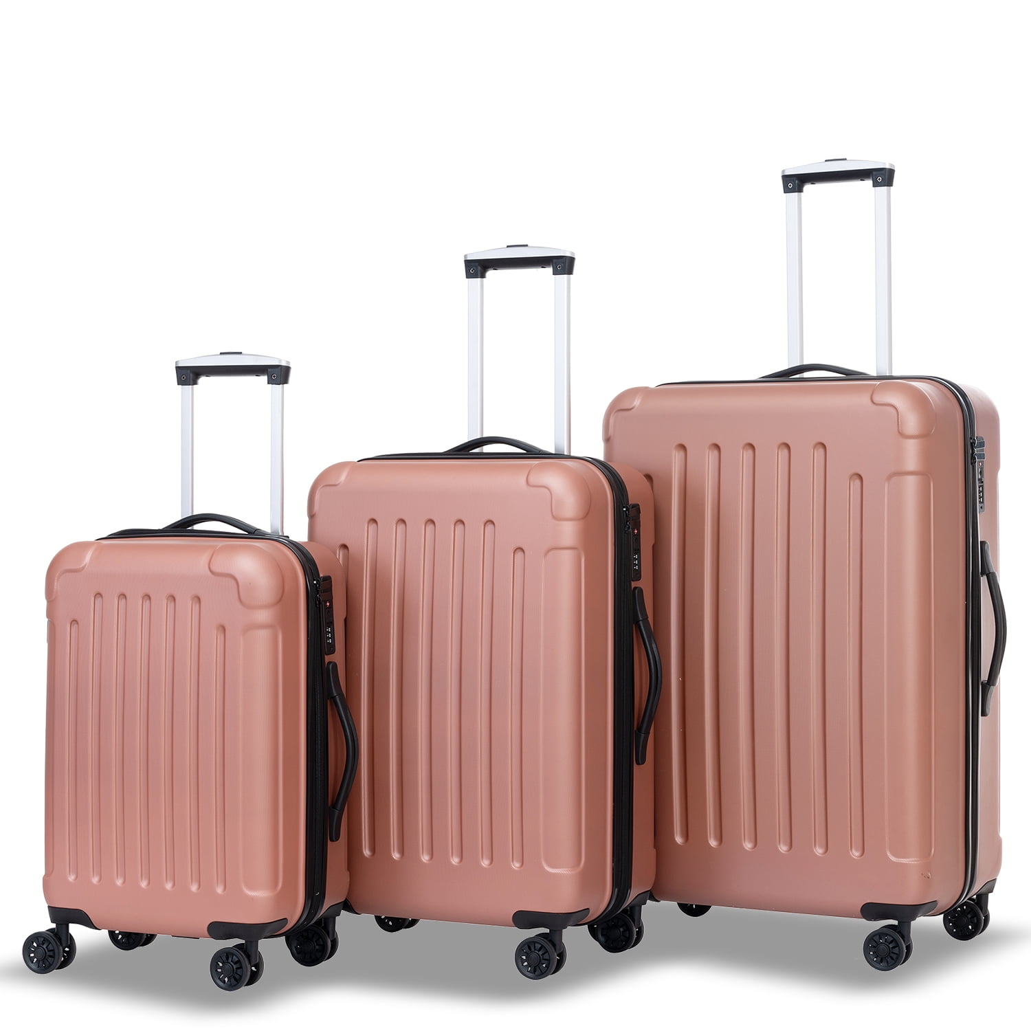 3 piece Hardshell Luggage Sets, ABS Lightweight Hardside Suitcase Sets ...