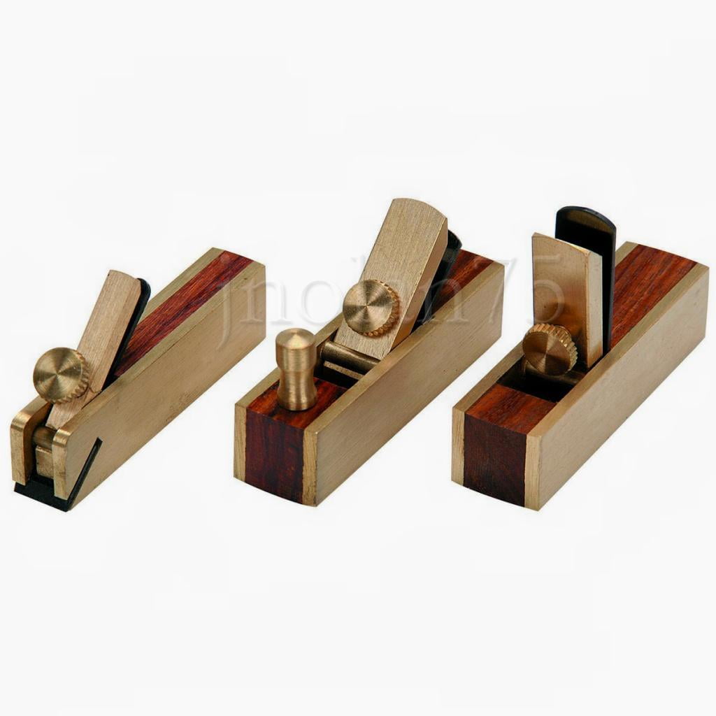 3 piece Micro Mini Brass Hand Plane Set Wood Finish Planer Hardwood ...