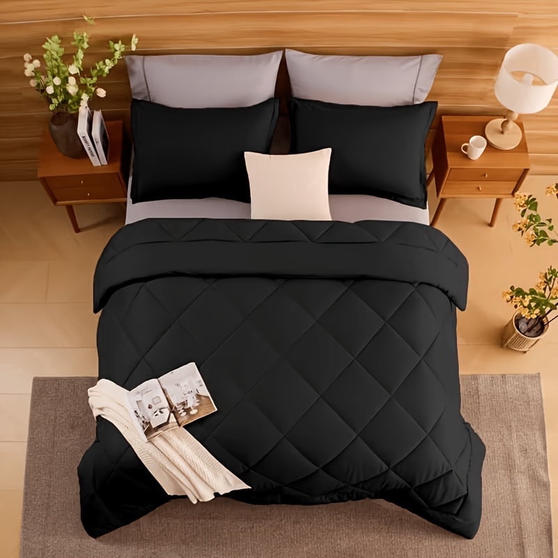 3‑piece Solid‑Color Summer Cooling Quilt, reversible with dual‑sided ...