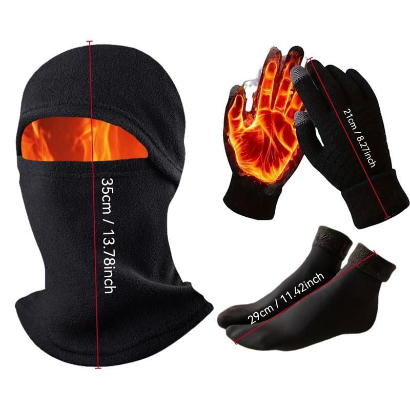 3-piece Warm Winter Set - Windproof and Warm Knitted Balakla Hat ...