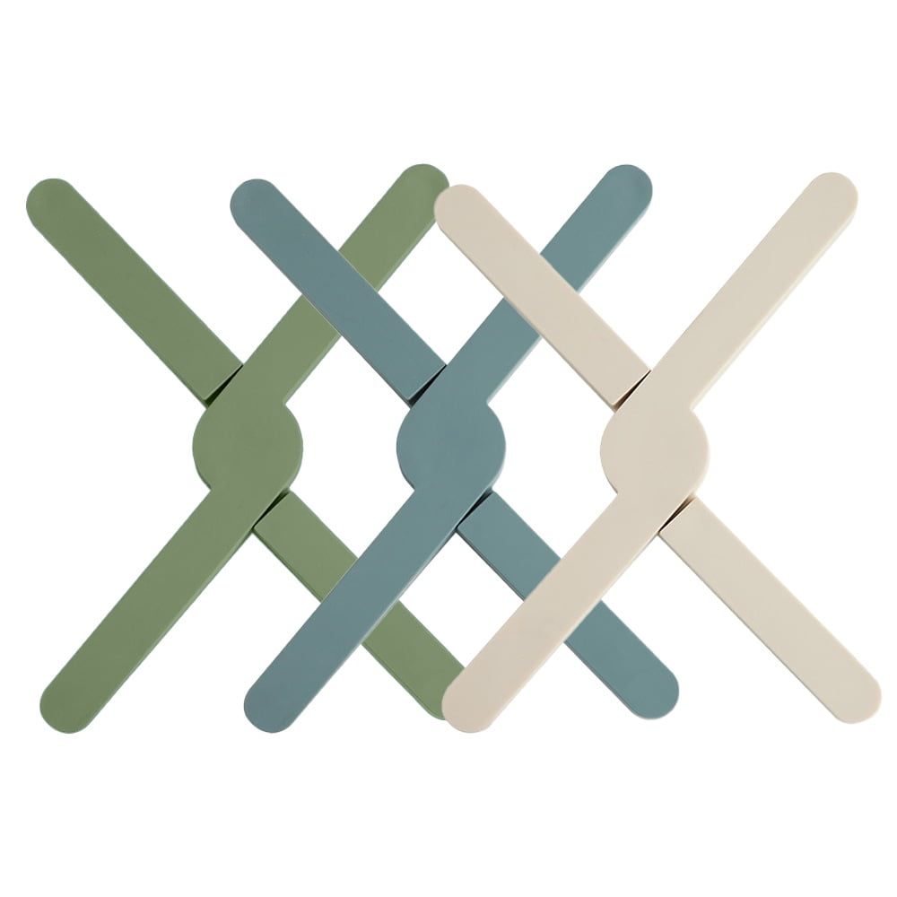 3 piece anti-slip thick foldable silicone triangle towel, heat ...