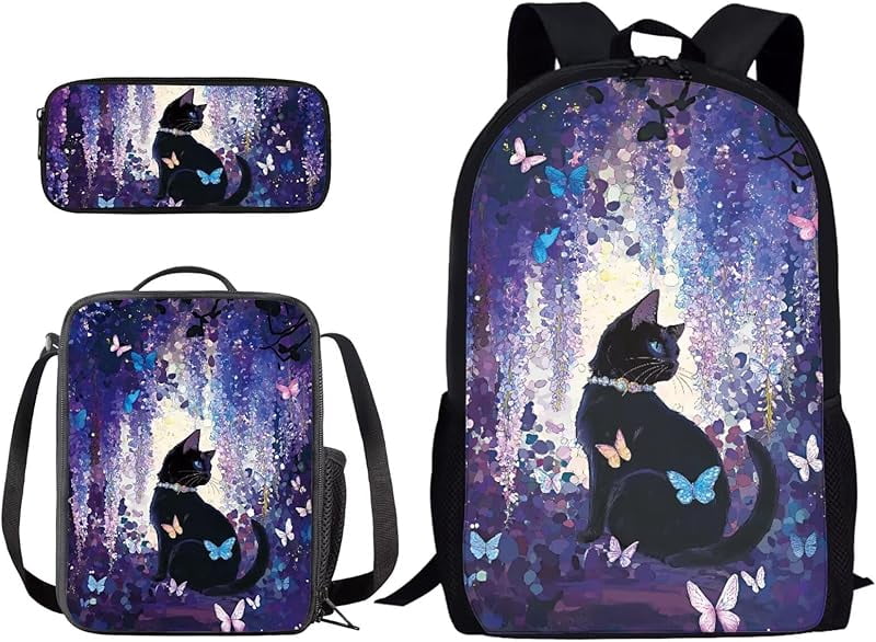 3-piece backpack set, 17 inch laptop backpack, travel day bag, with ...