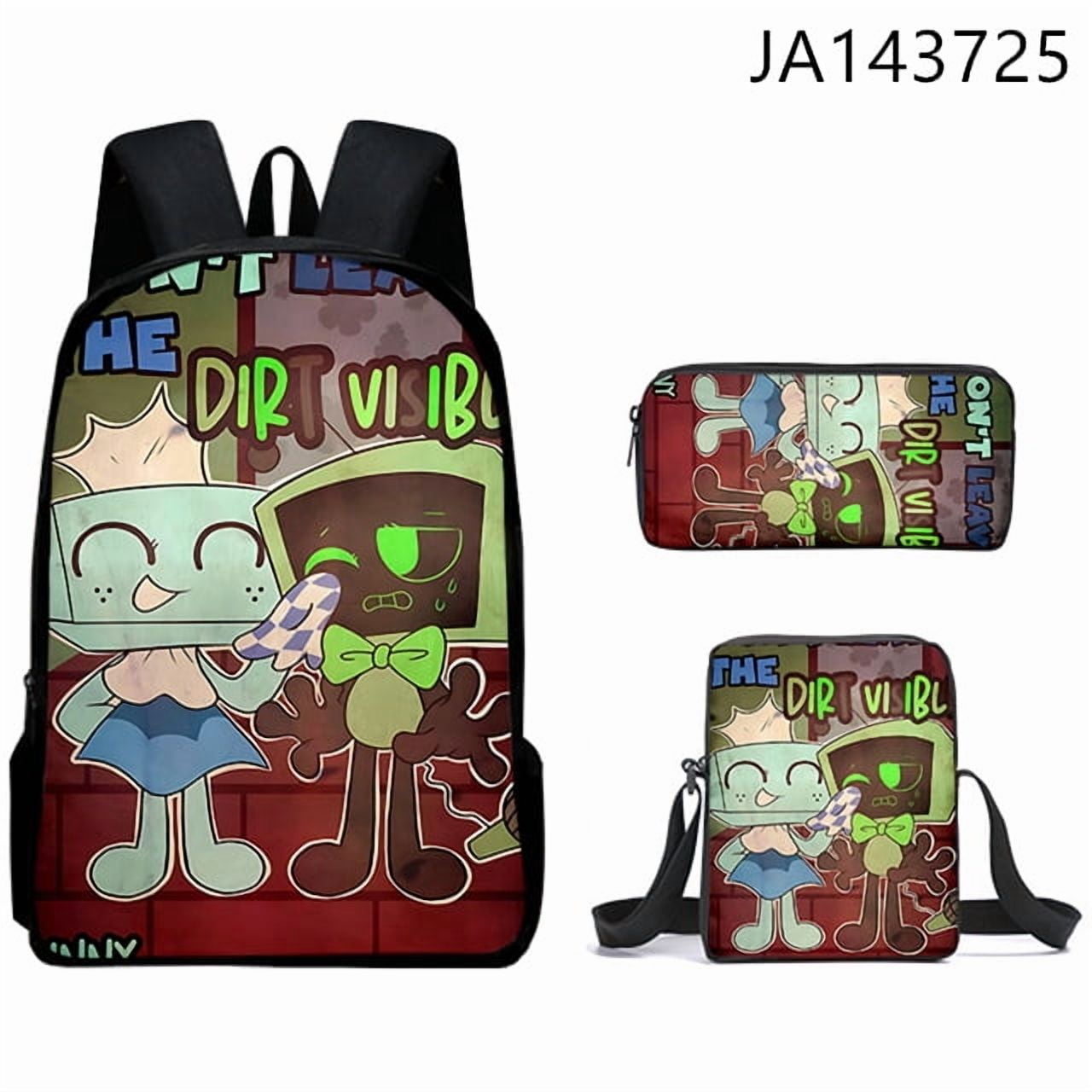 3-piece cartoon Dandy World anime pattern backpack set, large capacity ...
