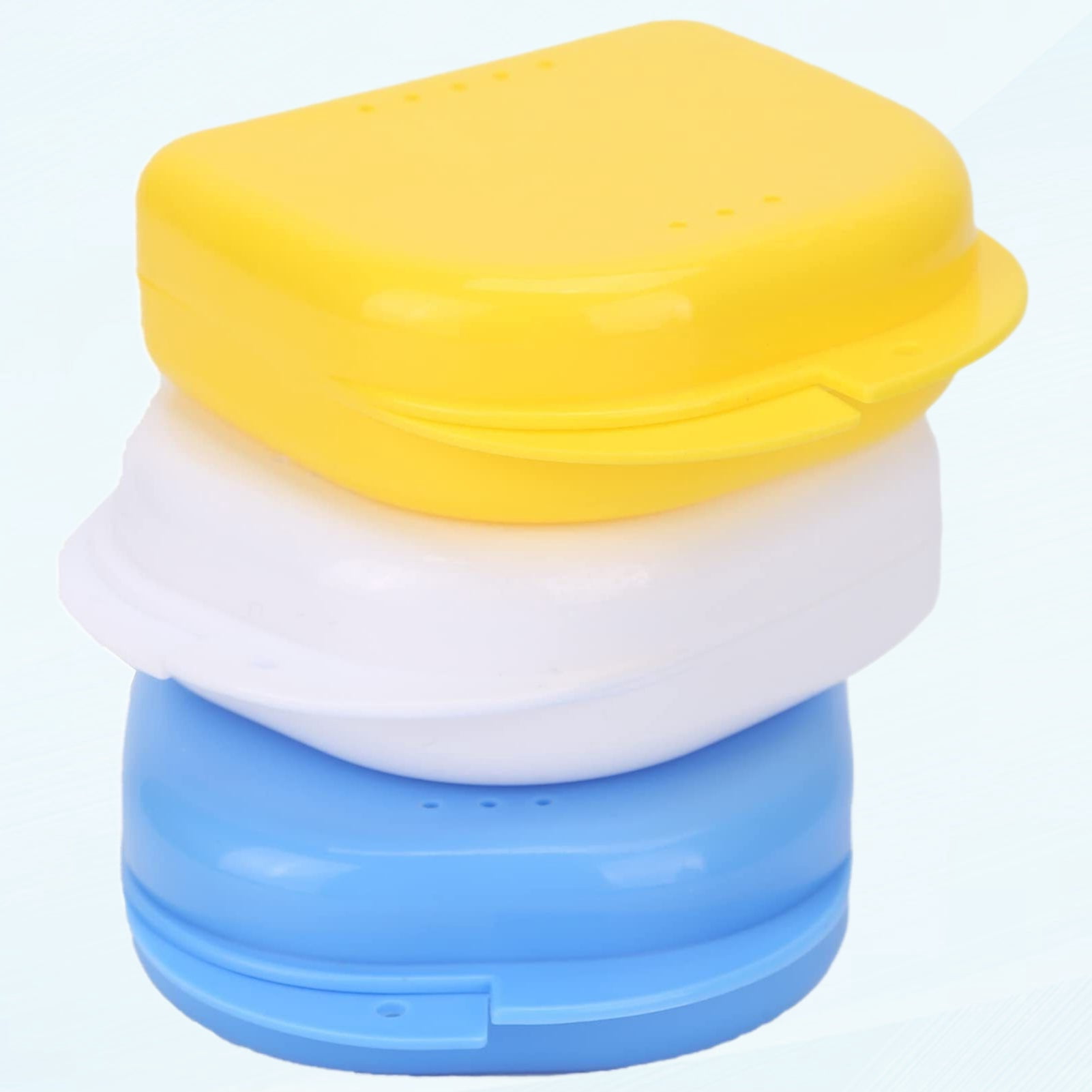 3-piece denture box, dental half denture box storage container, button ...