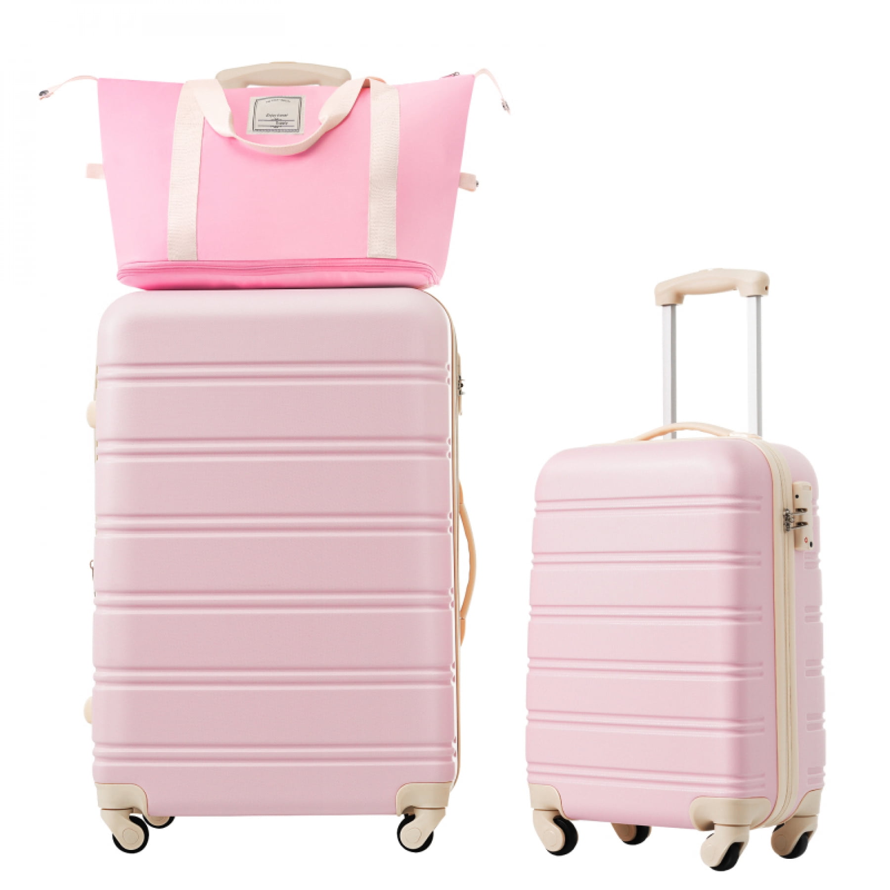 3-piece durable hard shell luggage set, lightweight ABS material, 20/28 ...