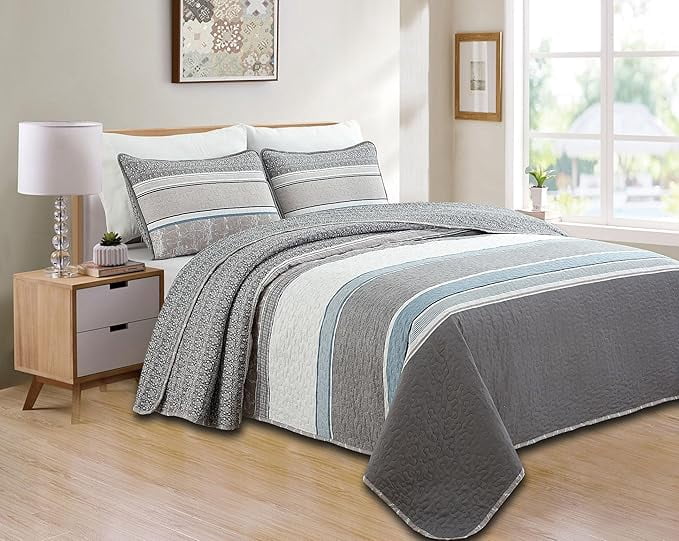 3-piece exquisite printed large double bed (115 X 95) lightweight duvet ...