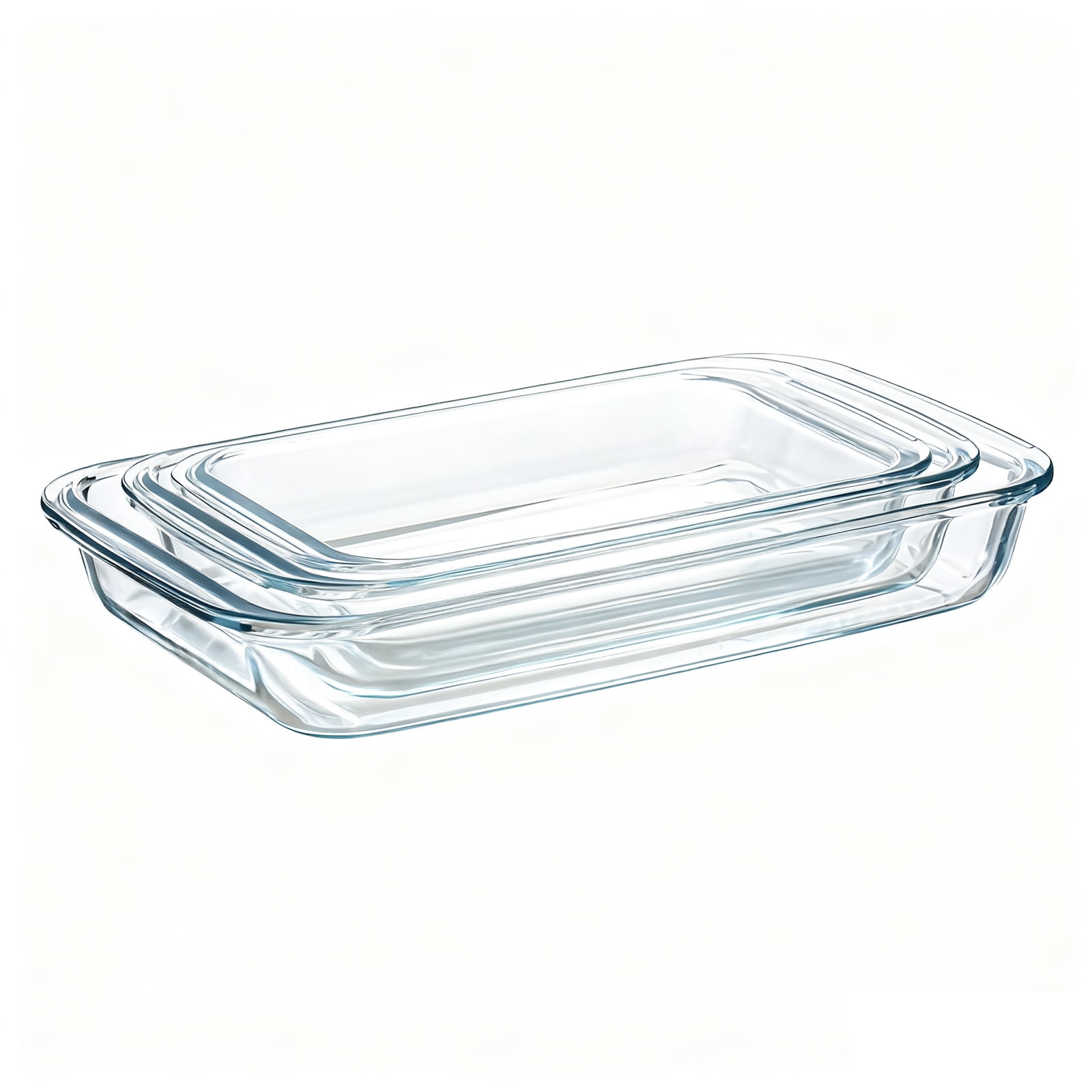 3-piece glass baking dish set, including 2.3 quart + 1.6 quart + 1.0 ...