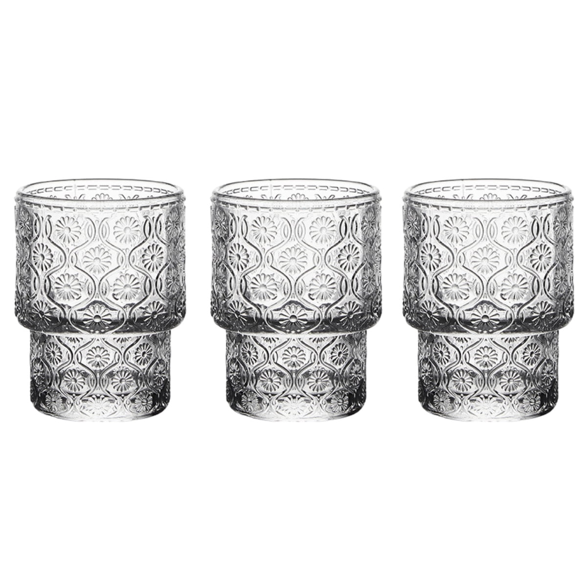 3-piece set of glasses, embossed retro foldable coffee cups, beach cups ...