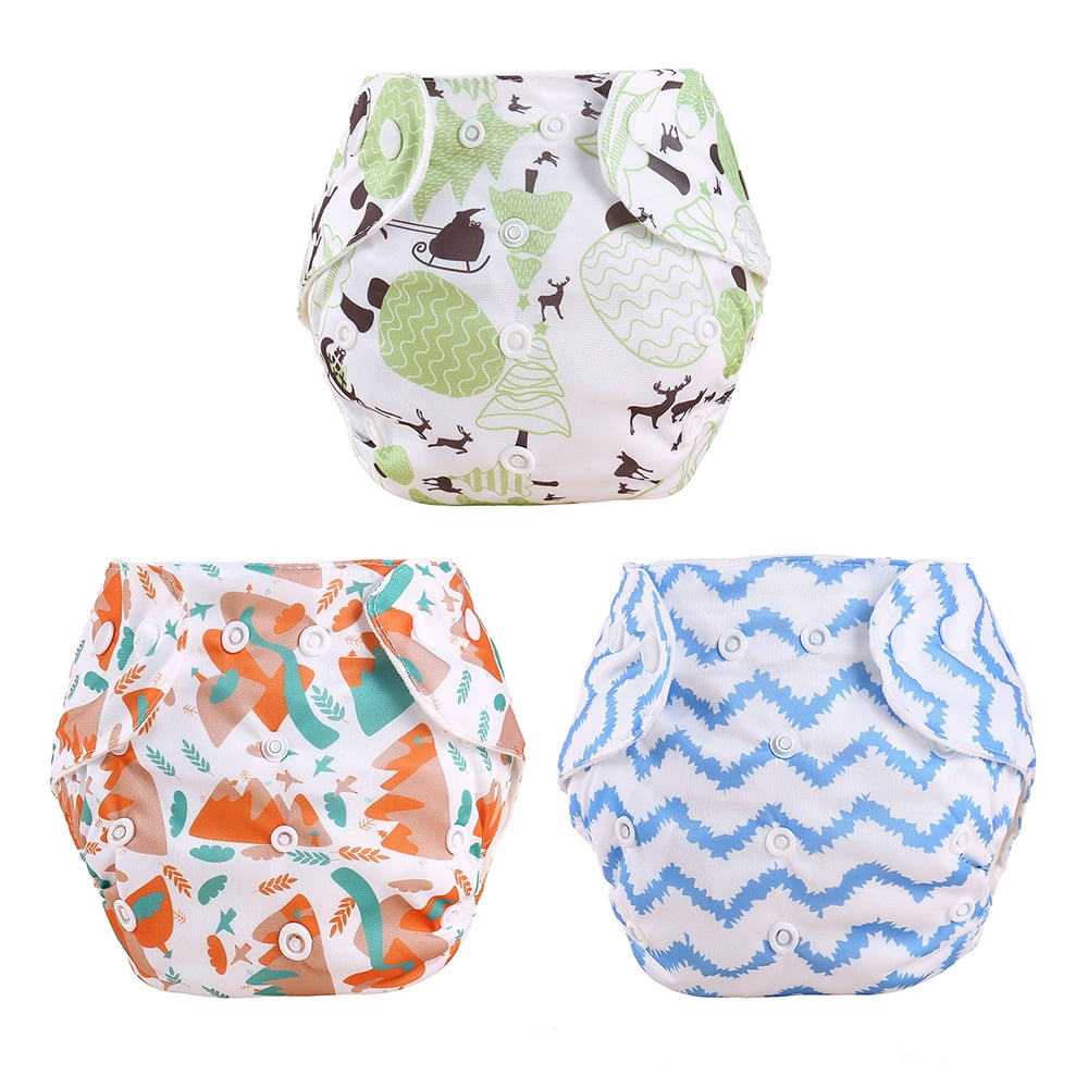 3-piece set of newborn thin velvet diapers, reusable, adjustable ...