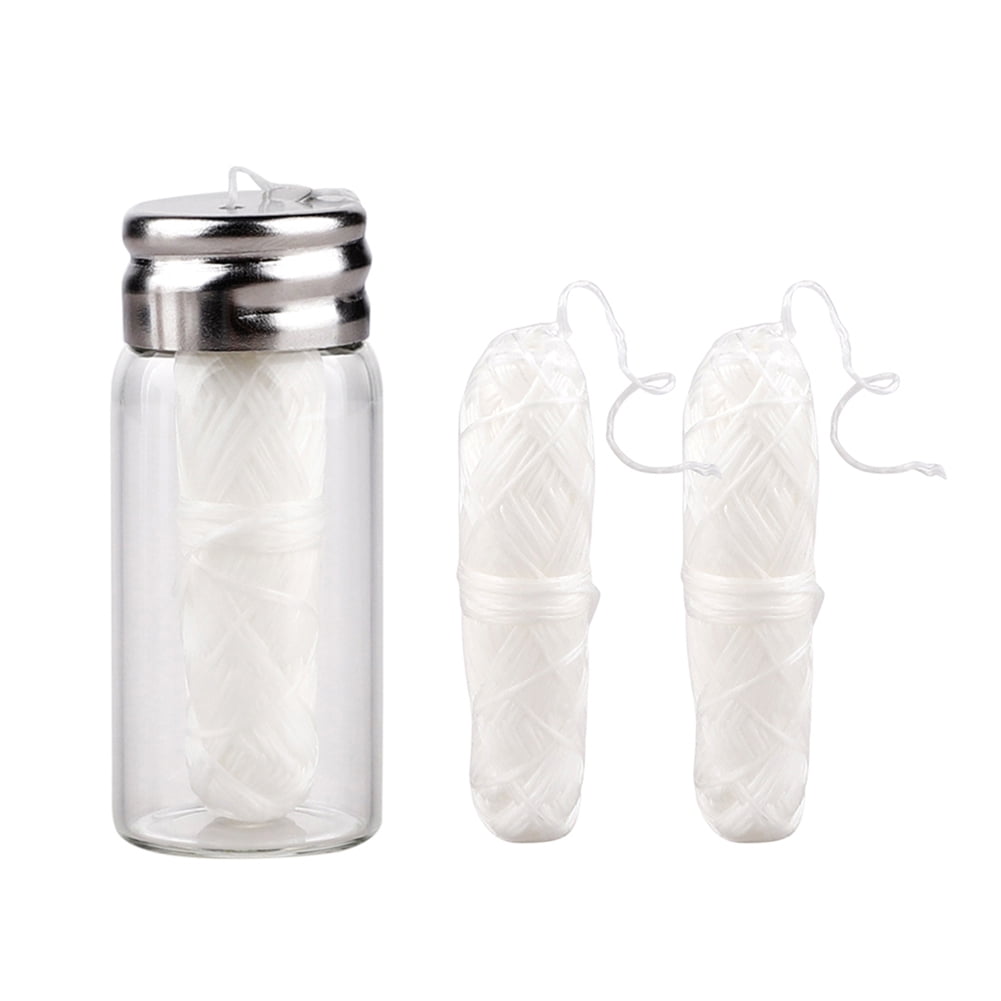 (3-piece set of white corn dental floss, total 3 rolls of dental floss ...