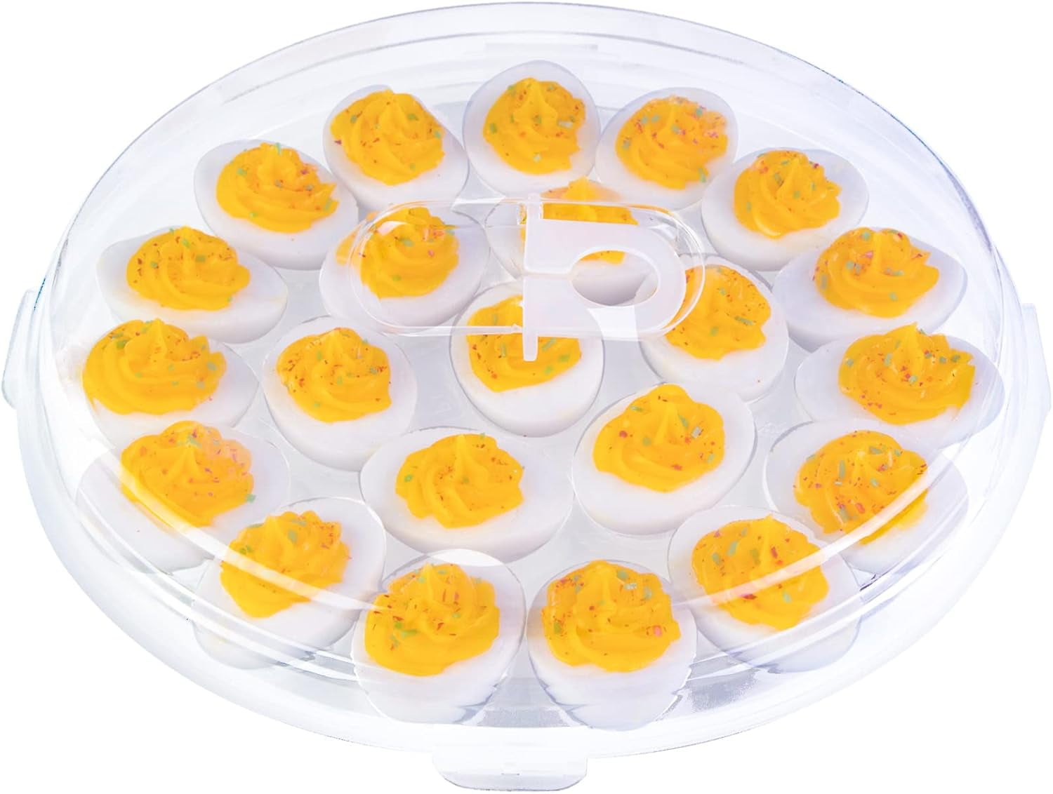 3-piece set with lid devil egg dish and tray -66 egg troughs, suitable ...