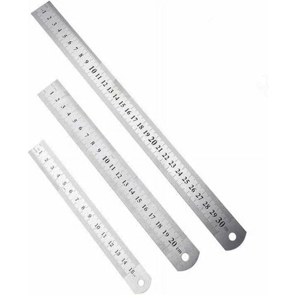 3-piece stainless steel ruler, 15 (6 "/20 (8"/30 (12 "), double-sided ...