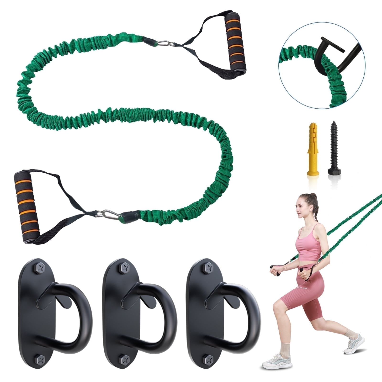 Vehookin Wall-Mounted Fitness Anchor Point Set with Exercise Hook and ...