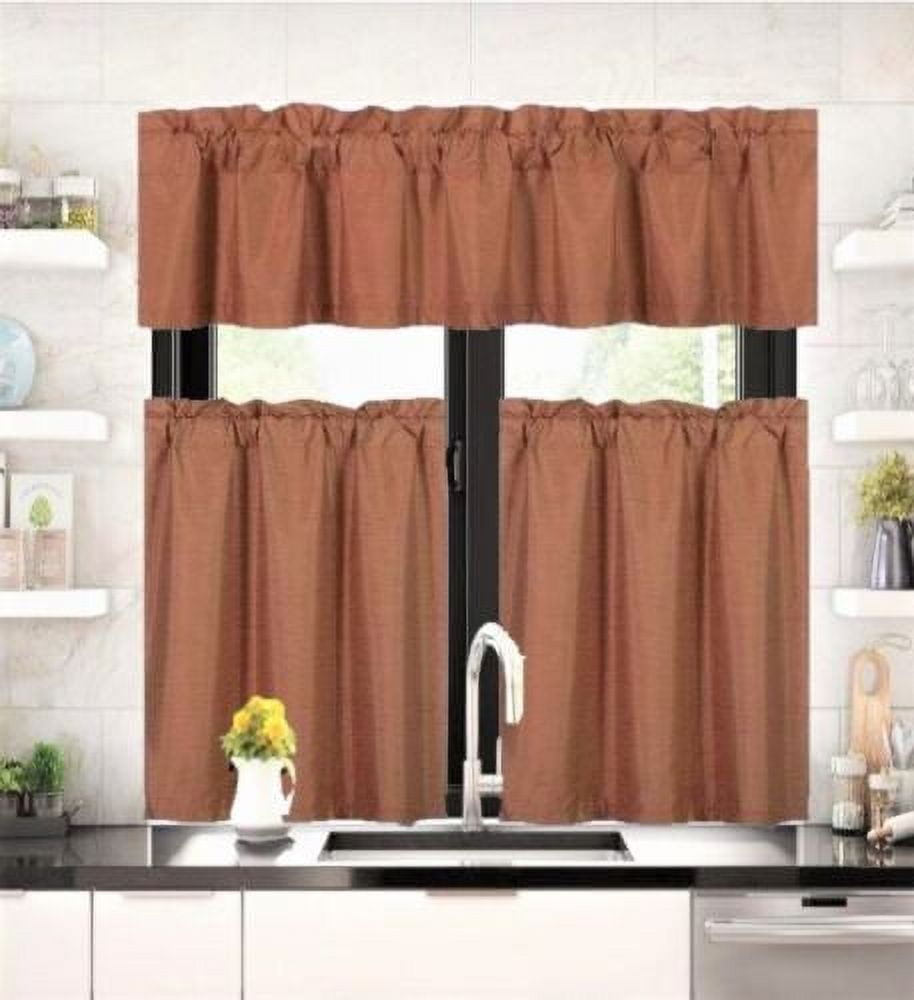 Walmart 3PC Window Set: 2 Blackout Rod Pocket Curtains & 1 Valance, K4 ...