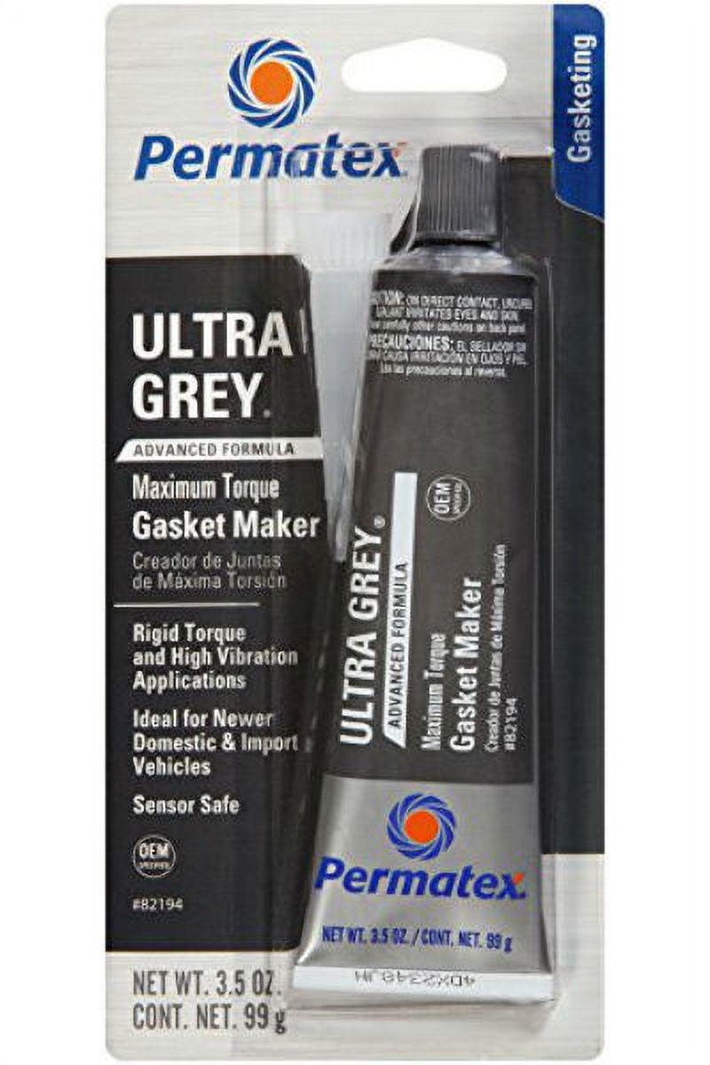 3 pieces, Permatex 82194 Ultra Grey Rigid High-Torque RTV Silicone ...