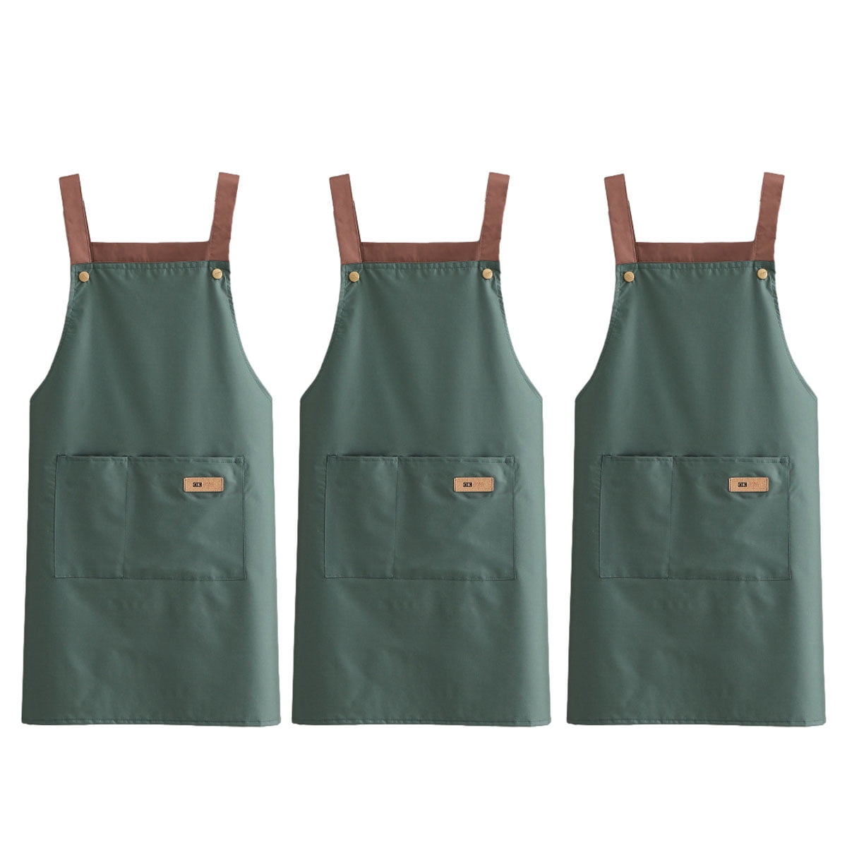3 pieces of waterproof and oil-proof aprons, kitchen household cooking ...