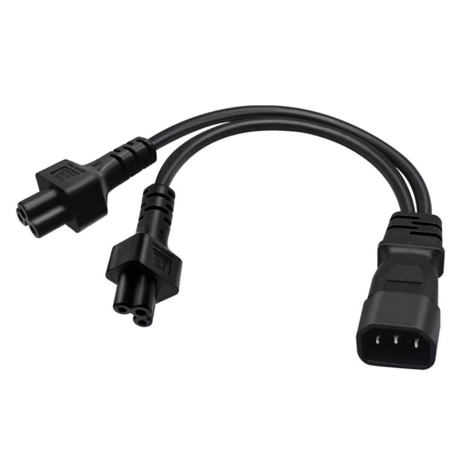 3-pin IEC320-C14 Male Plug to IEC320-C5+C5 Female Adapter Cord Y ...