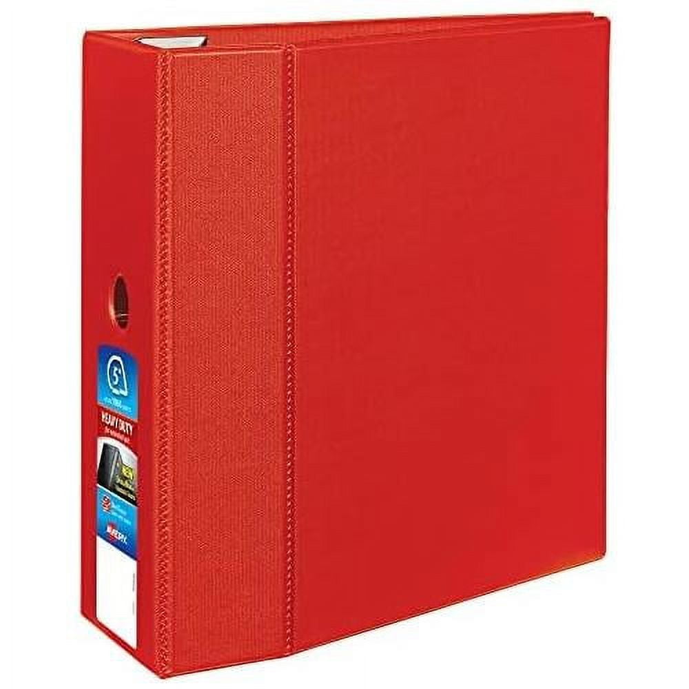 3 ring binder, 5 inch ezd rings, 2.3/4.8 inch spine, 1 red binder ...