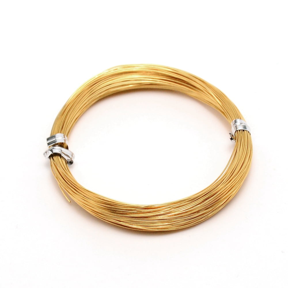 3 roll Round Brass Wire Raw(Unplated) 26 Gauge 0.4mm 15m/roll Brass ...