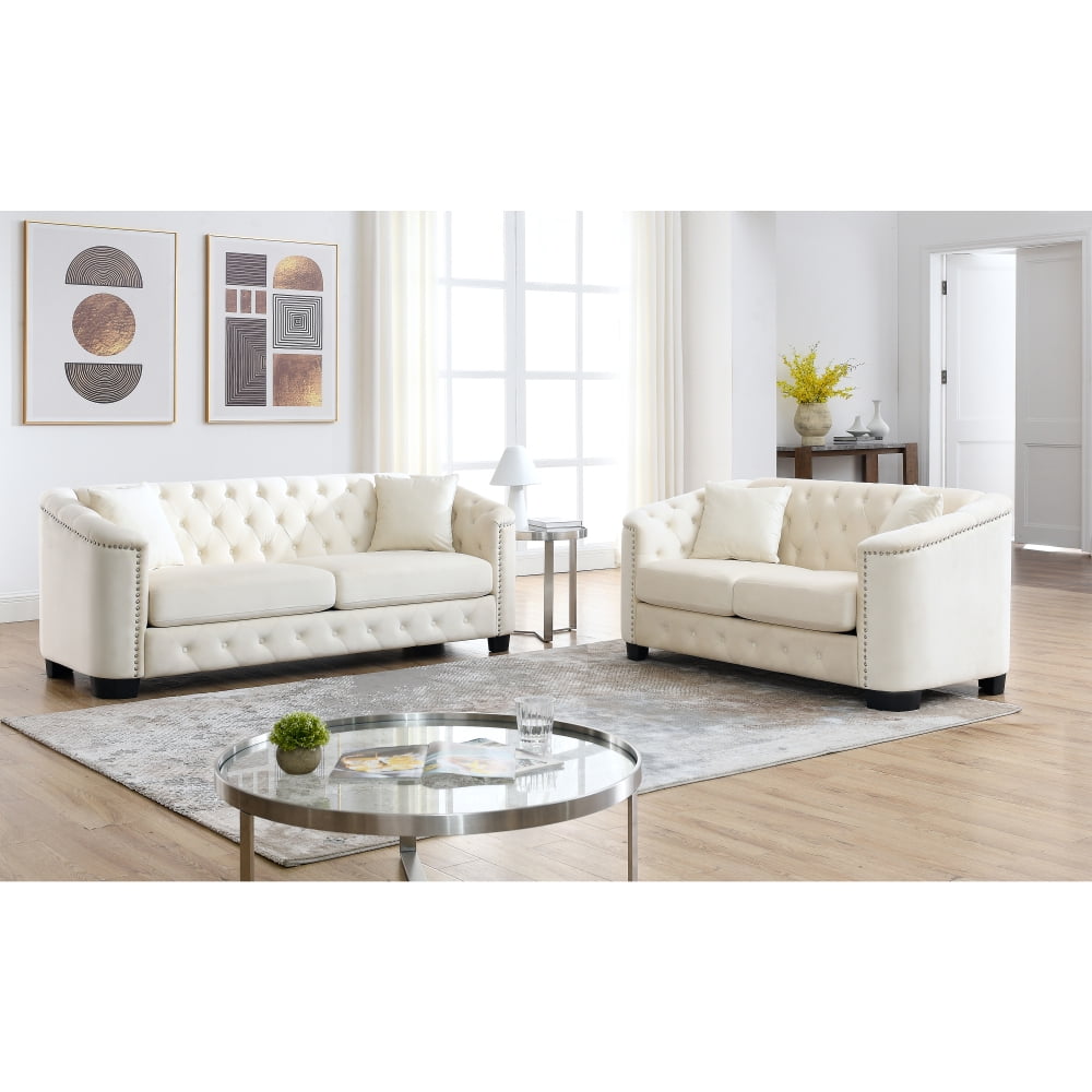 3-seater + 2-seater Combination sofa.Velvet beige - Walmart.com