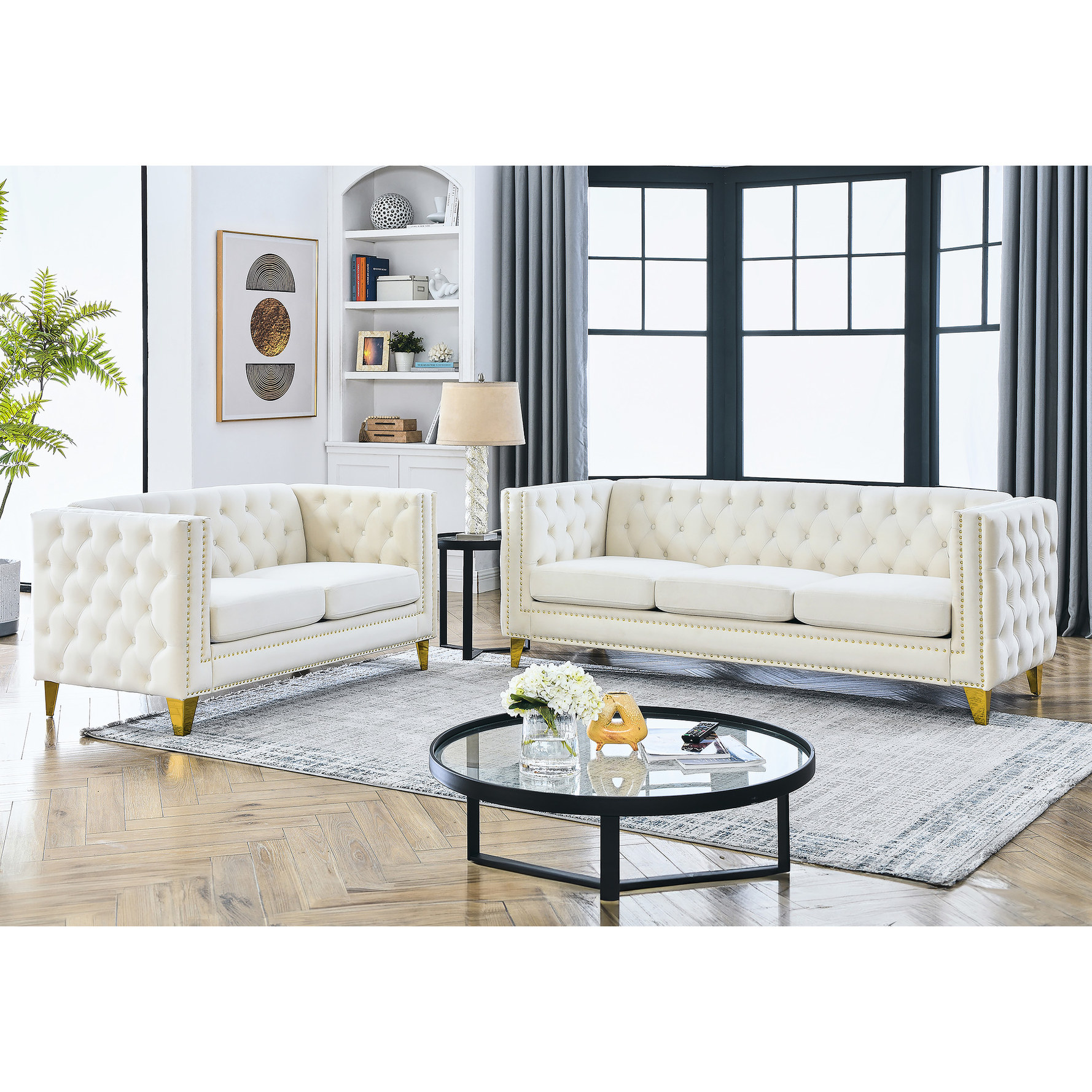 3-seater + 2-seater - Comfortable seating with foam filler - Living ...