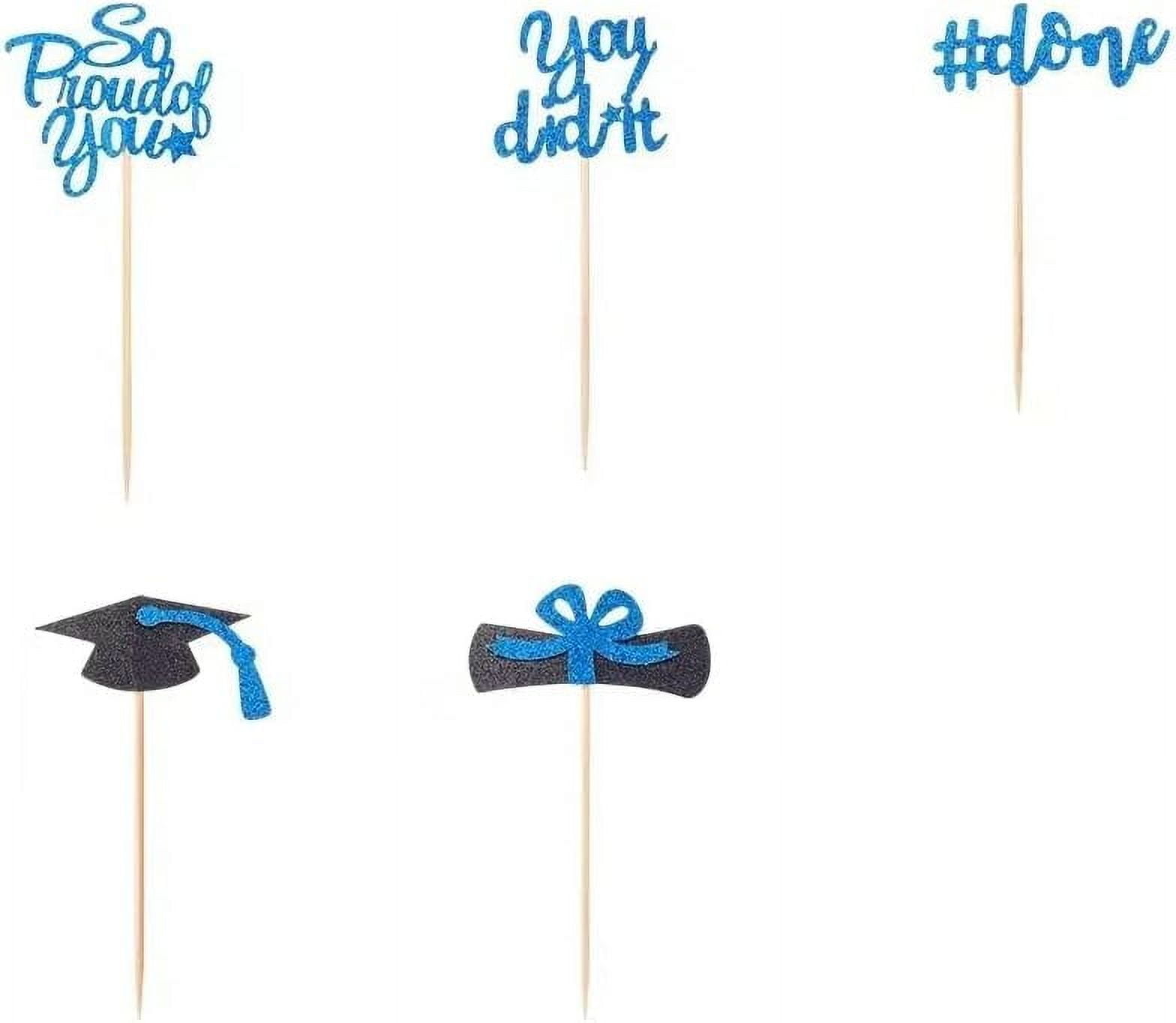 3 set 10pcs Graduation Theme Paper Cake Insert Card Decoration with ...