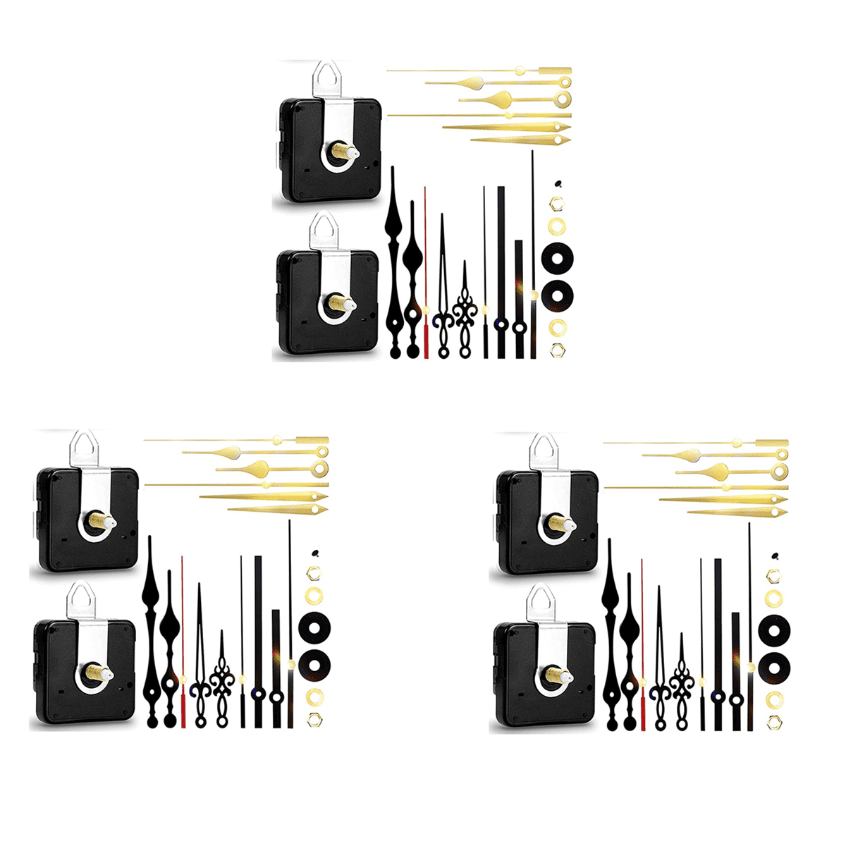 3 set Quartz Clock Mechanism Kit, Wall Clock Mechanisms Mattery Powered ...