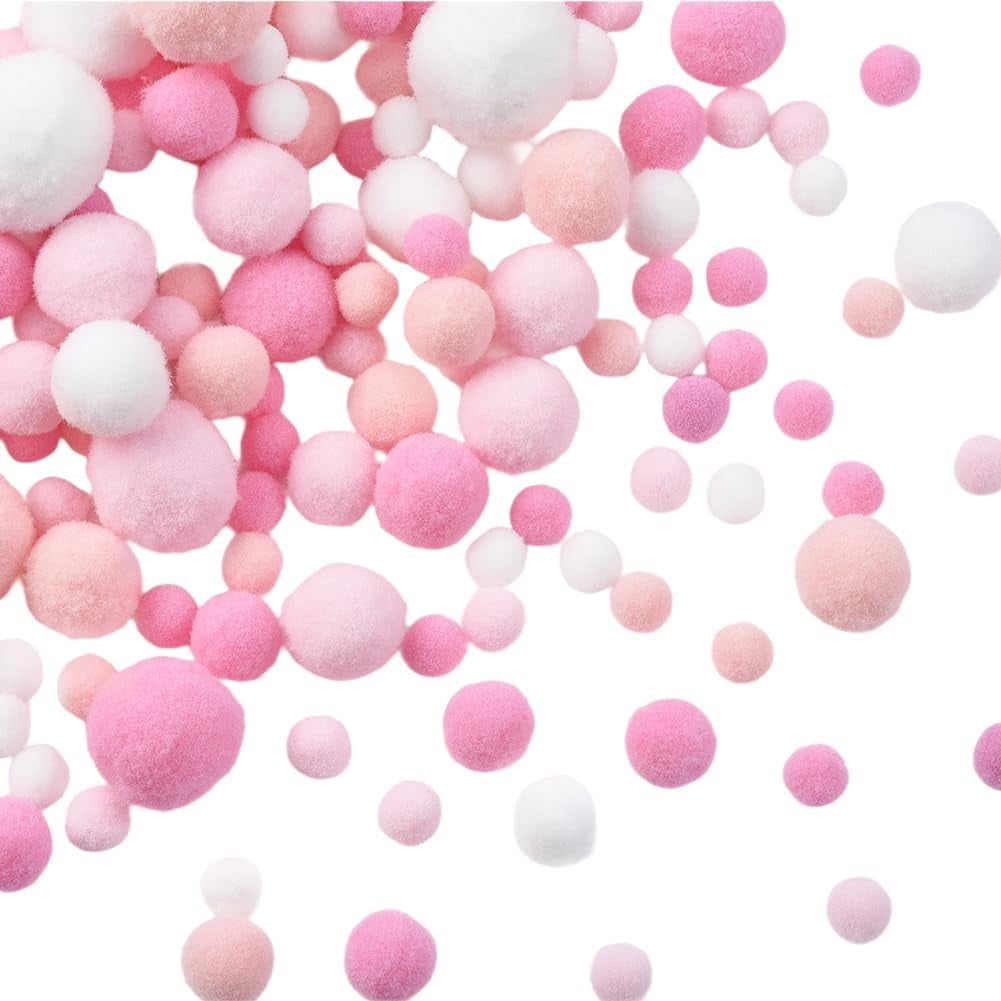3 sets Polyester Ball Decoration Ball For DIY Craft Pink 10~30mm 130pcs ...