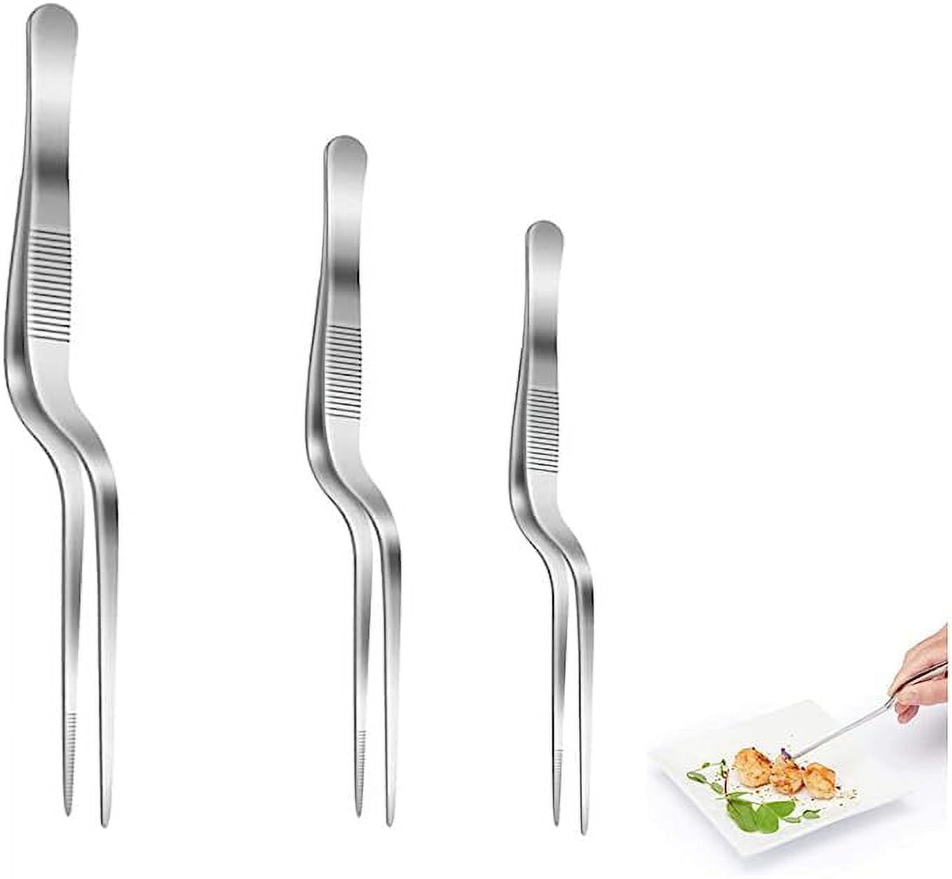 (3 sizes) Kitchen forceps, set of 3 stainless steel curved forceps for ...