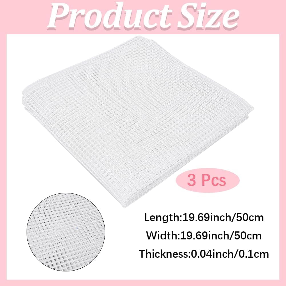 3 strand 3Pcs 59.07 Inch White Cross Stitch Fabric Needlework Mesh Grid ...
