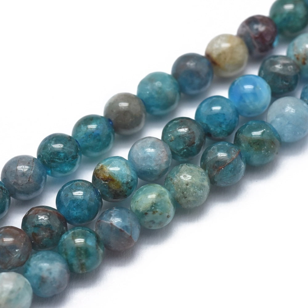 3 strand Natural Apatite Beads Strands Grade AB Round 4mm Hole: 0.8mm ...