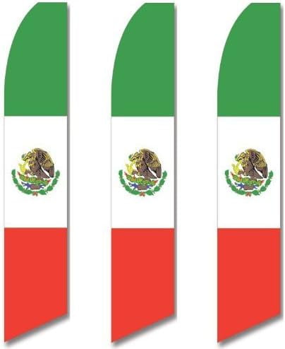 3 (three) Pack Tall Swooper Flags BANDERA DE MEXICO (Flag of Mexico) - Walmart.com