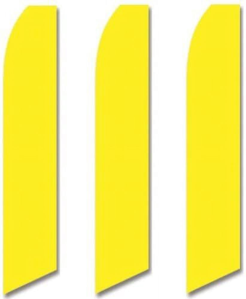 3 three Pack Tall Swooper Flags Bright Lemon Yellow Solid Plain Color ...
