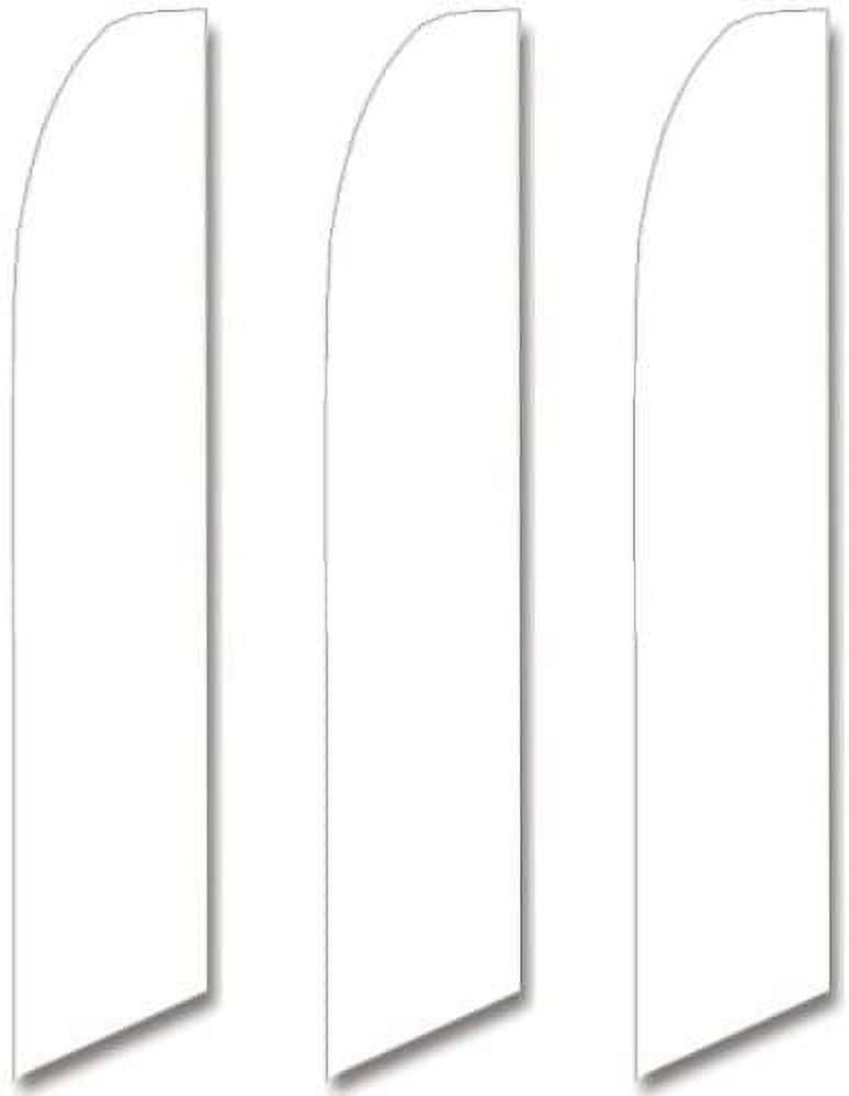 3 three Pack Tall Swooper Flags Bright Snow White Solid Plain Color ...