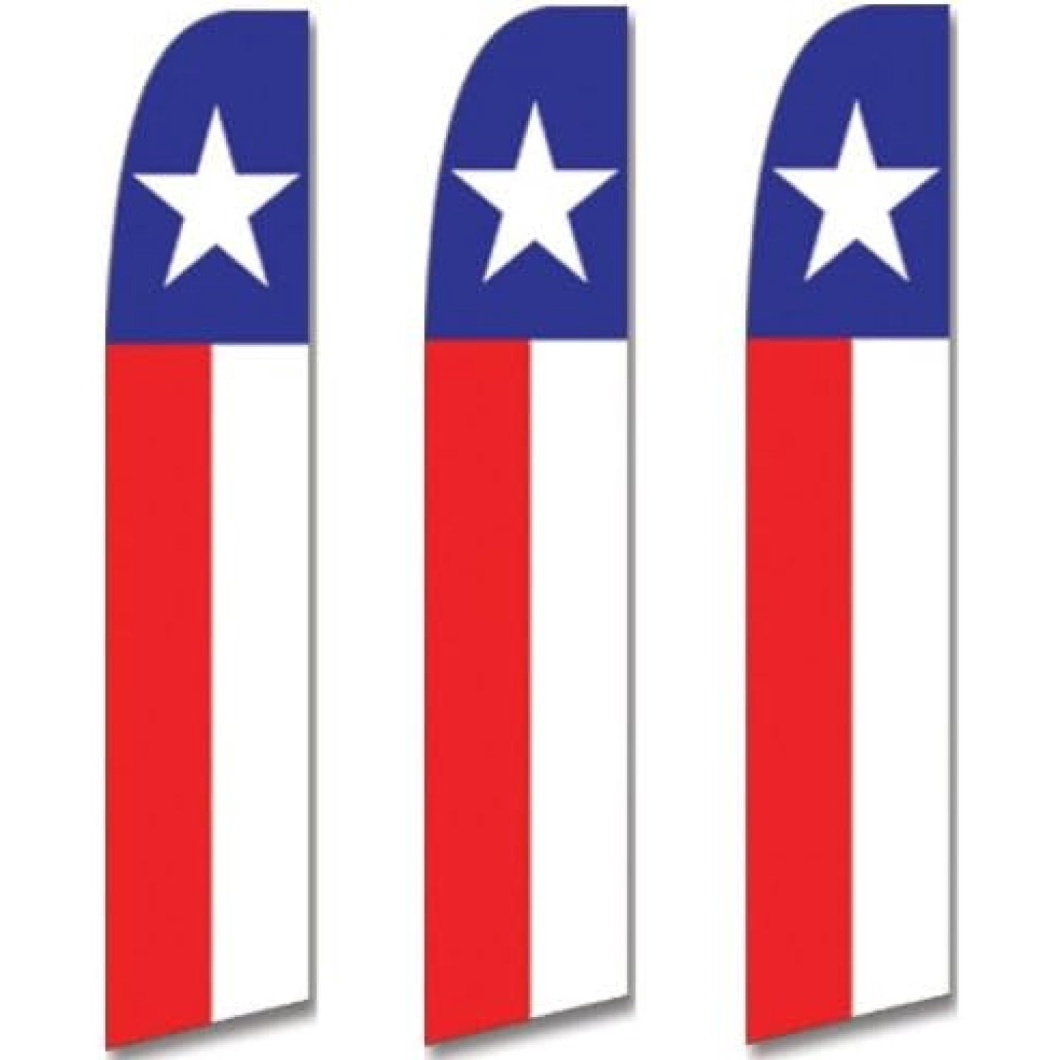 3 (three) Pack Tall Swooper Flags Vertical Texas Lone-Star State Flag ...