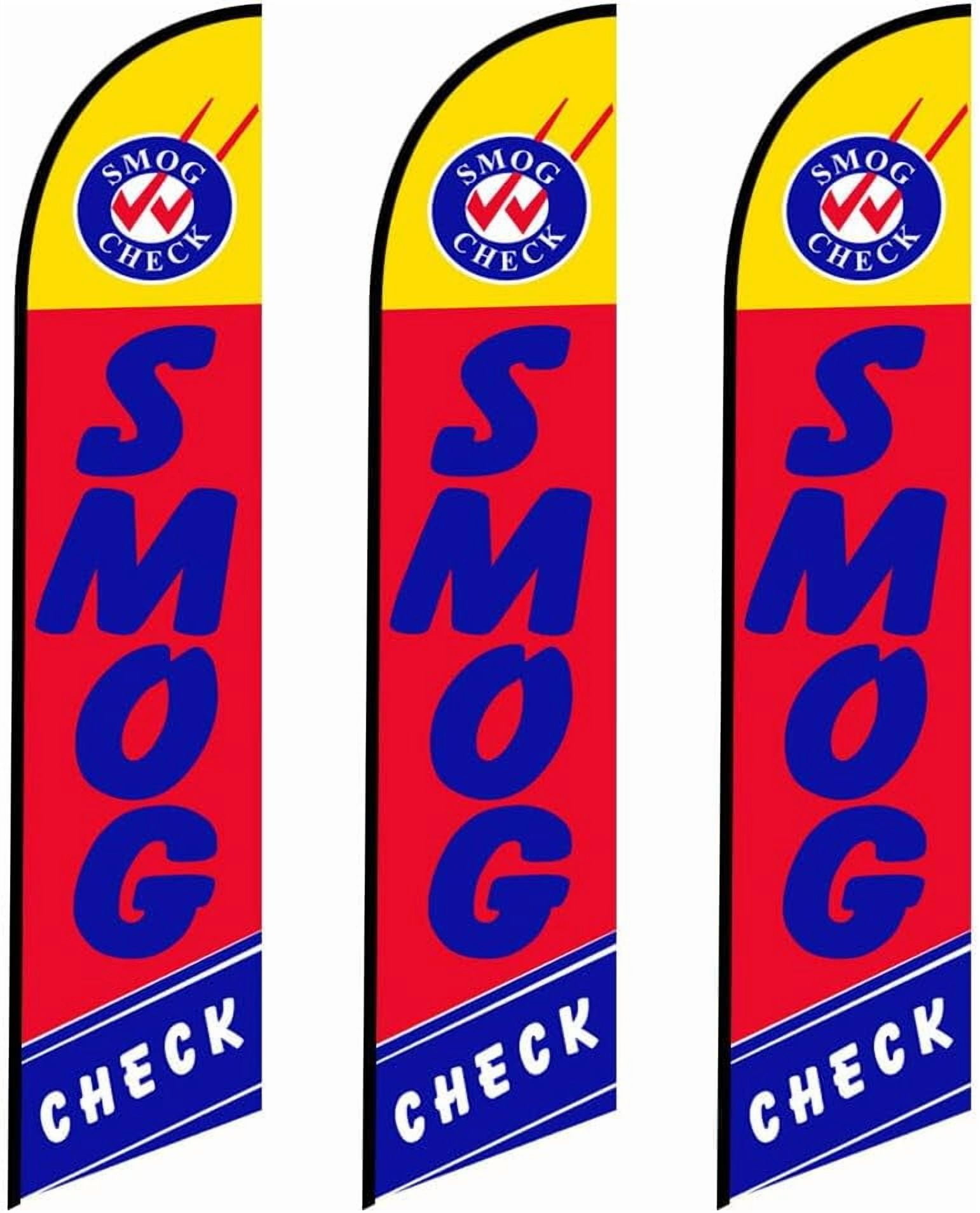 3 (three) Pack Tall Swooper Flags Yellow Red Blue with Checks SMOG ...