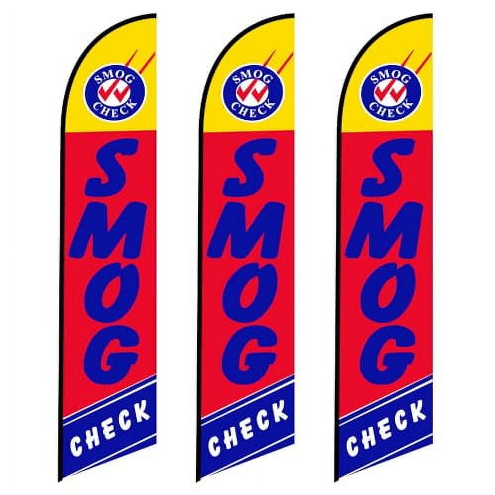 3 (three) Pack Tall Swooper Flags Yellow Red Blue with Checks SMOG ...