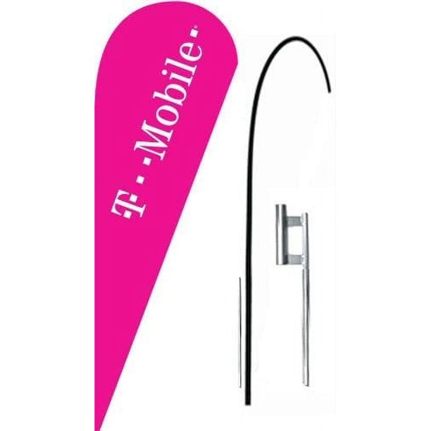 3 (three) TMOBILE 10.5' TEARDROP BLADE FLAGS KIT - Walmart Business Supplies