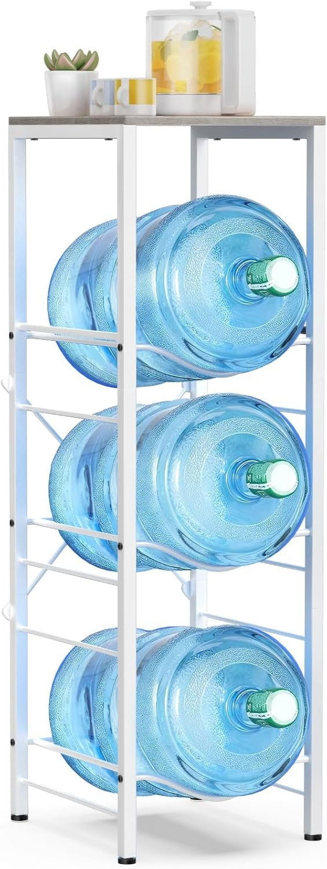 3-tier 5 Gallon Water Jug Holder with Storage Shelf, Detachable 5 ...