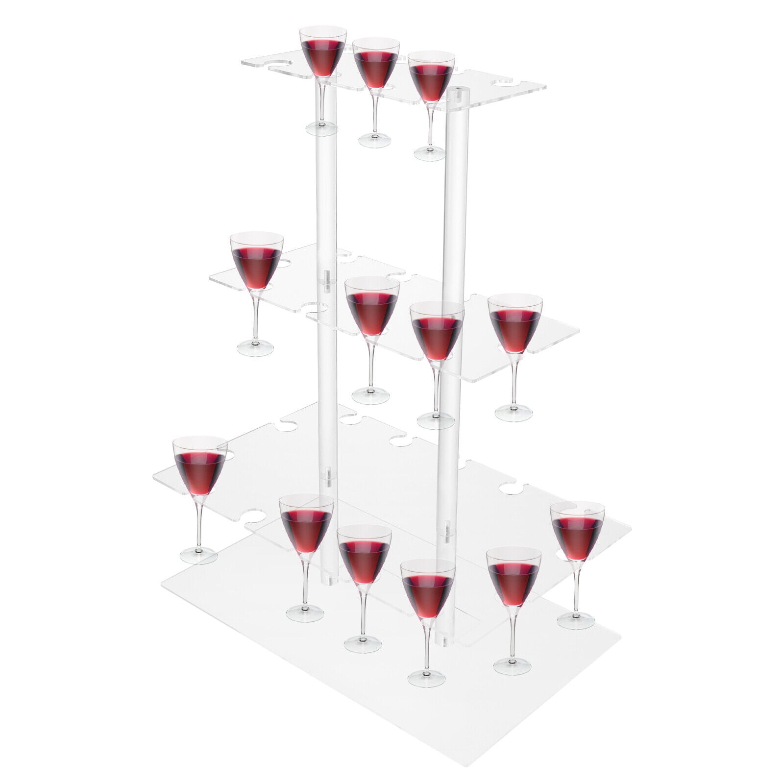 3-tier Acrylic Champagne Tower Champagne Glass Clear Holder Clear Cocktail Tree Stand 32 Holders ...