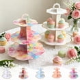 3-tier Cardboard Cupcake Stand Multi Style Watercolor Gradient Dessert ...