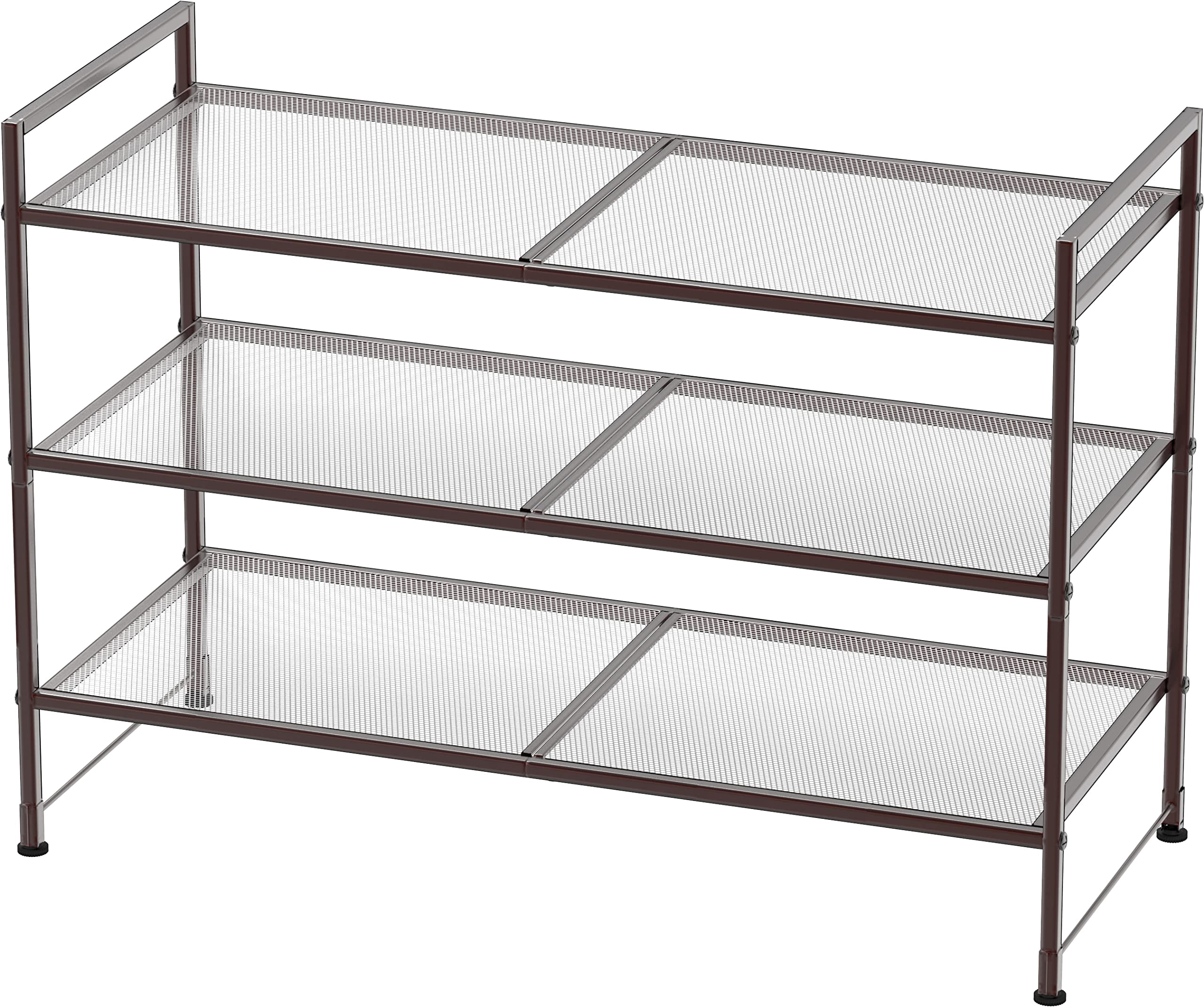 3-tier Stackable Mesh Shoe Rack Bronze Mesh Panel - Walmart.com