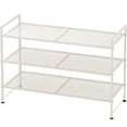 3-tier Stackable Mesh Shoe Rack White Mesh Panel - Walmart.com