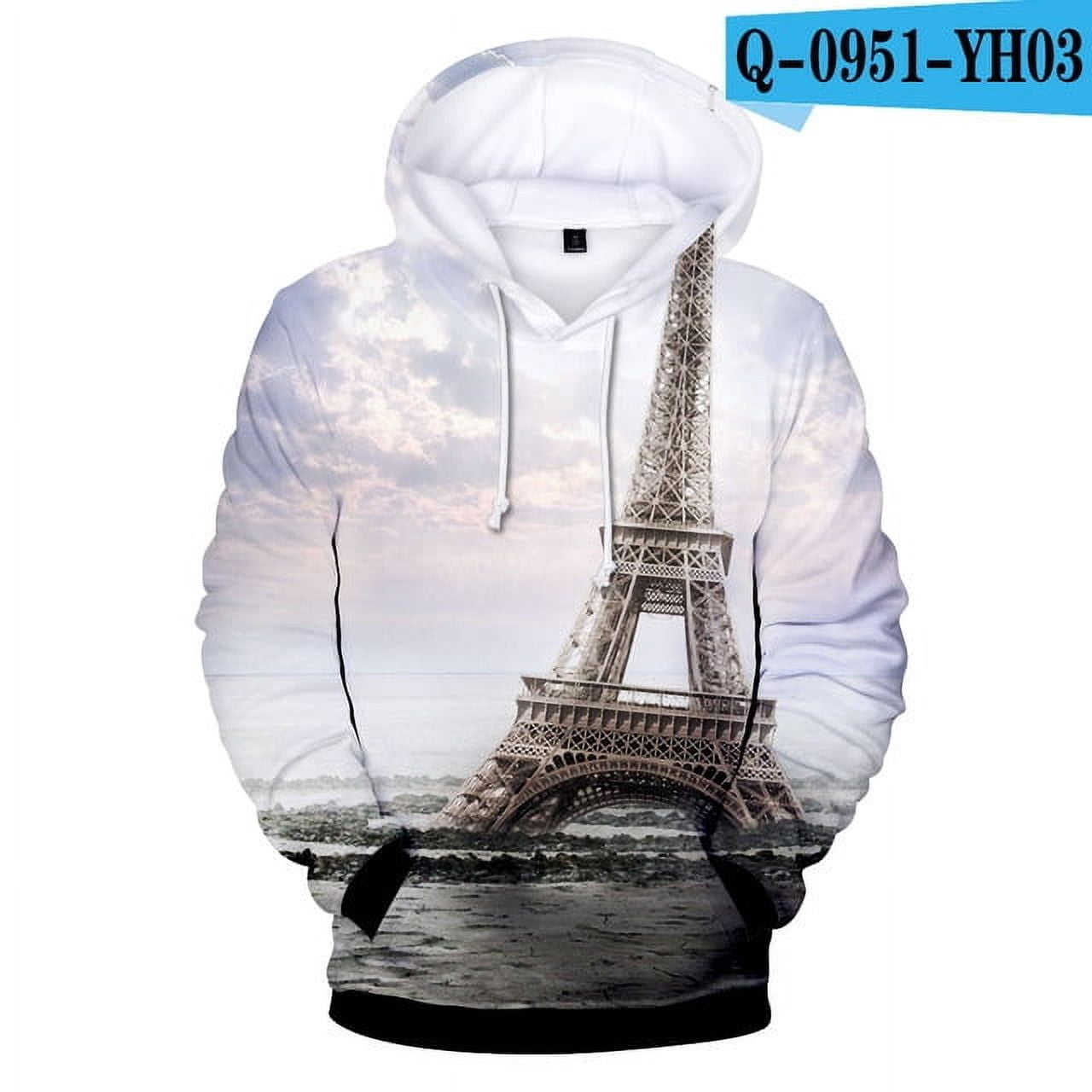 3 to 14 years kids hoodies 3D Eiffel Tower boys girls hoodie France ...