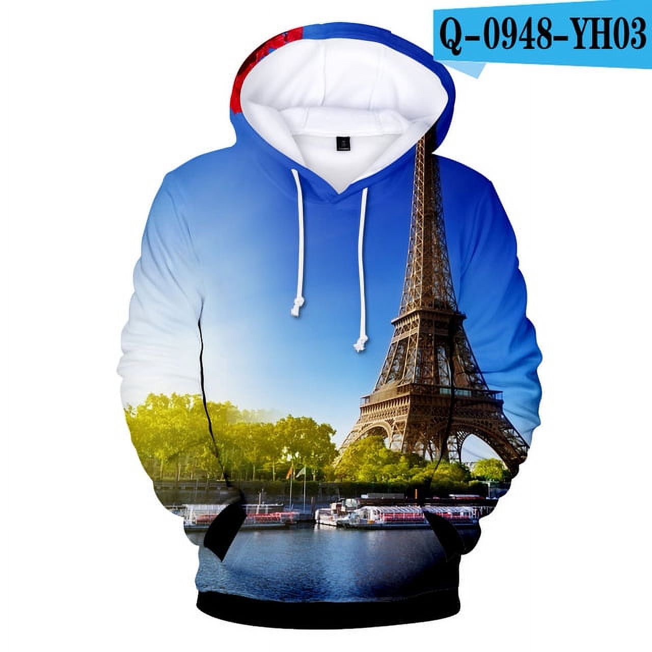 3 to 14 years kids hoodies 3D Eiffel Tower boys girls hoodie France ...