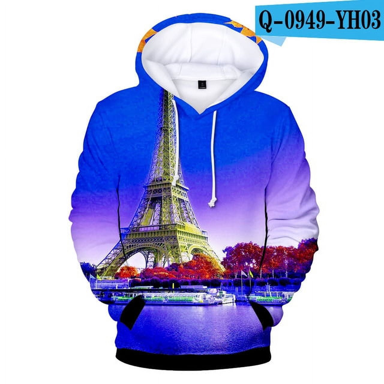 3 to 14 years kids hoodies 3D Eiffel Tower boys girls hoodie France ...