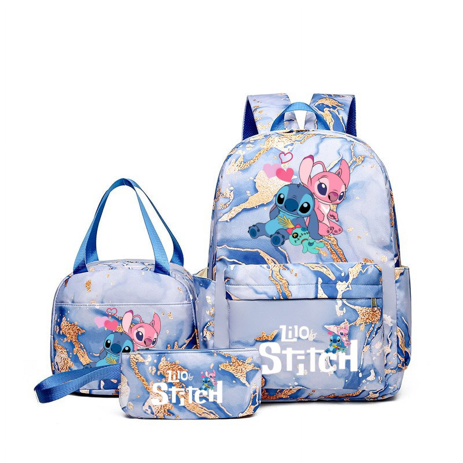 3 uds Anime & Stitch backpack bag with toy bag and large capacity ...